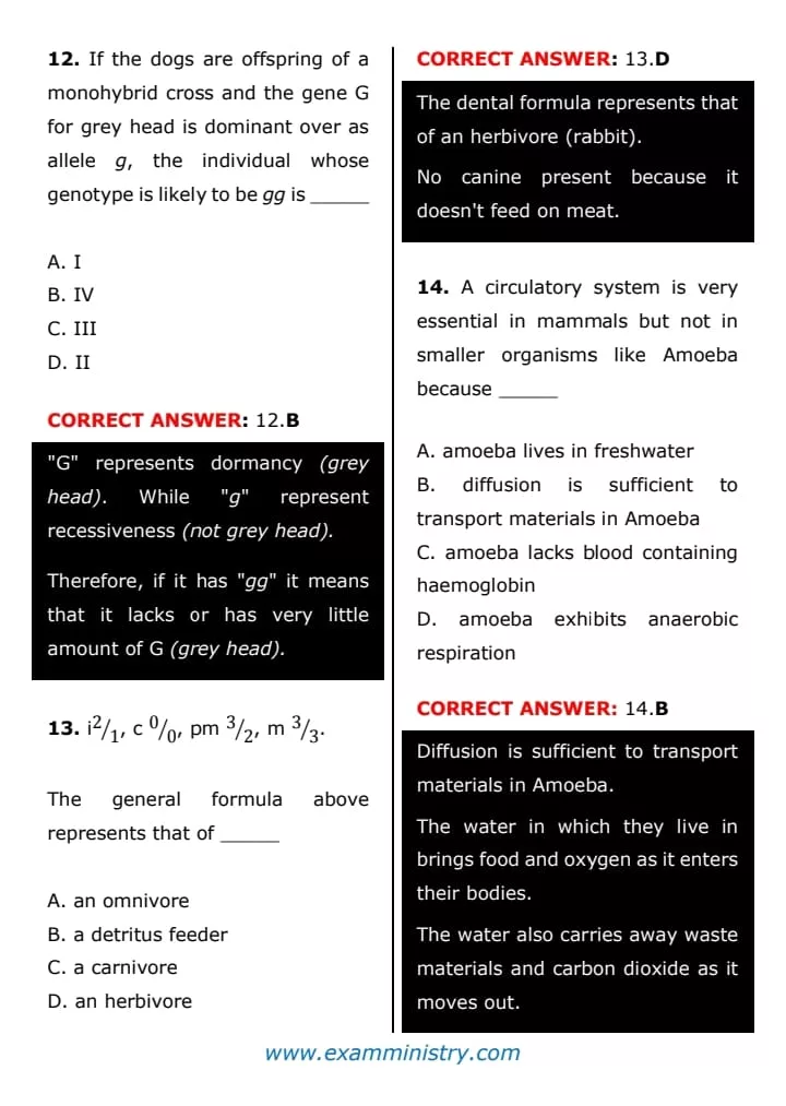 Free JAMB Biology Past Questions PDF (+Online Lesson)